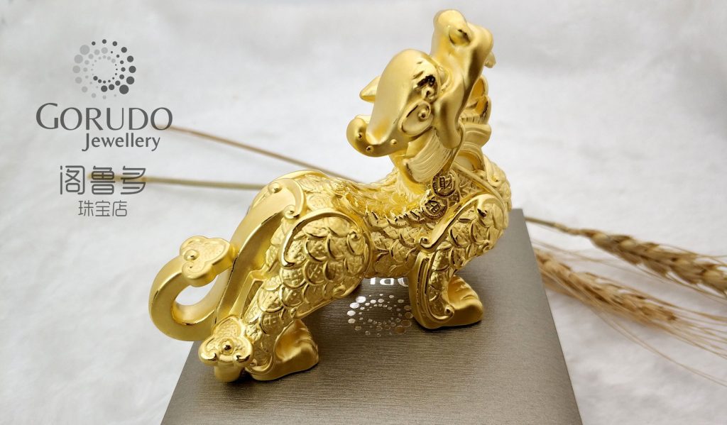 999 Pure Gold Pixiu Ornaments – Gorudo Jewellery